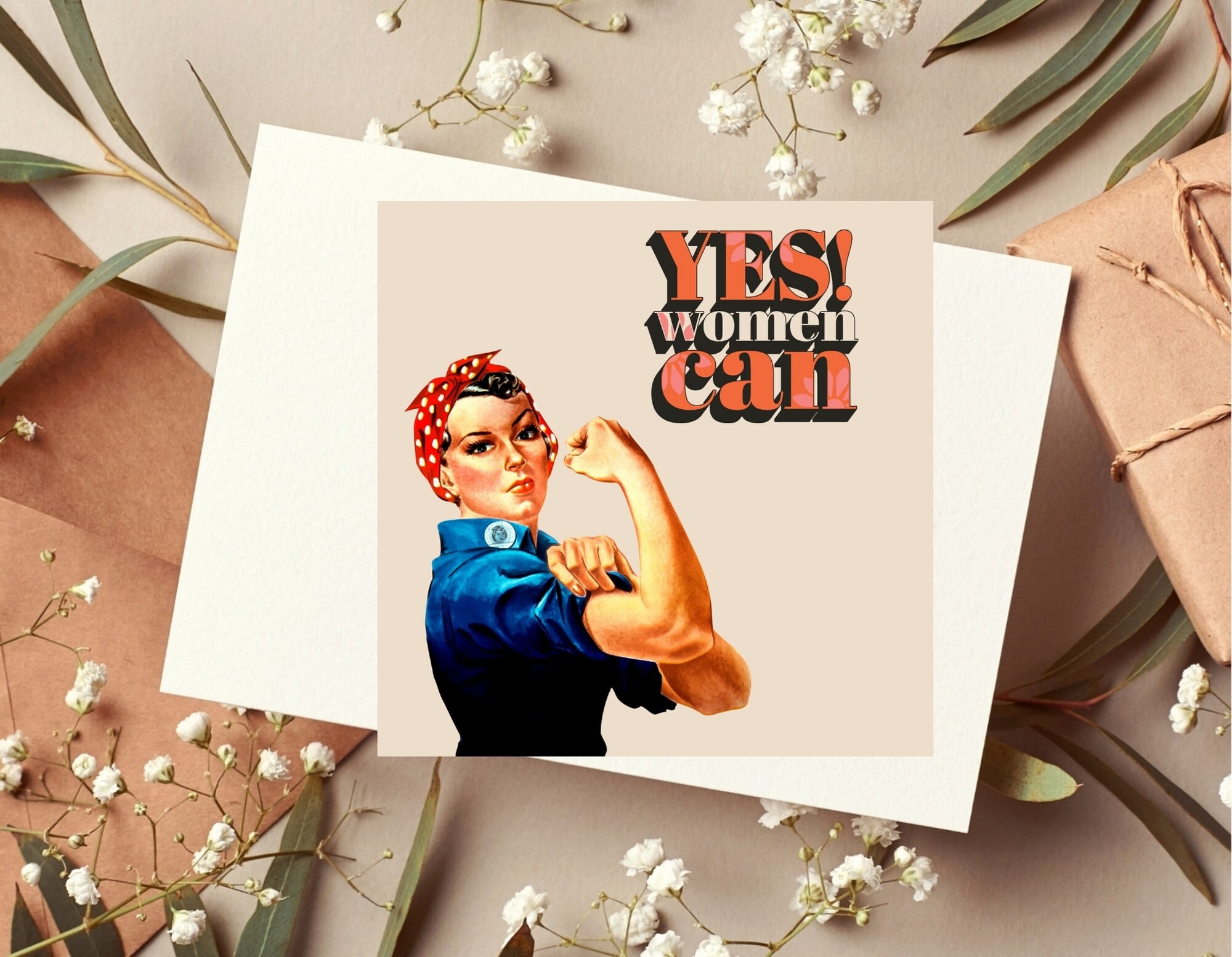 Rosie the Riveter Card,happy International Women's Day Greeting Card ...