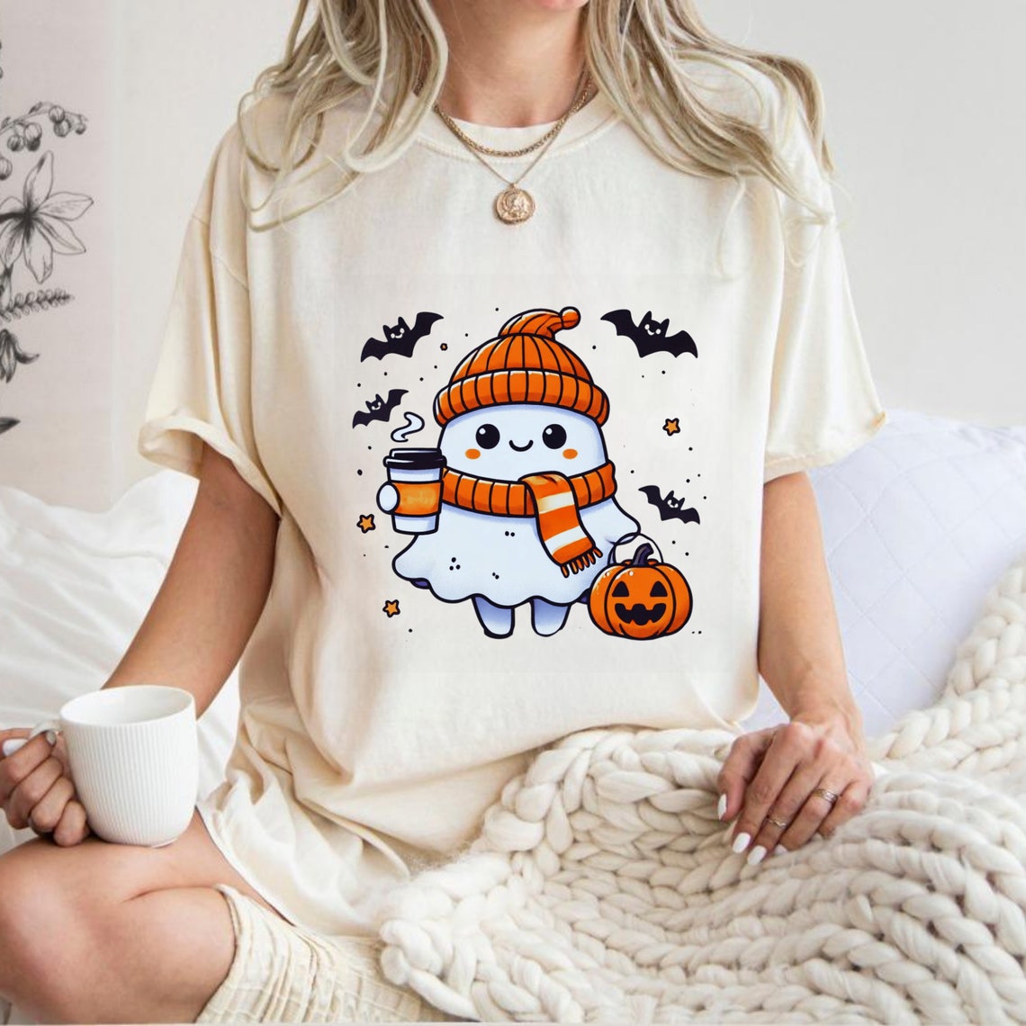 Cute Ghost Png, Halloween Png, Coffee Png, Bougie Png, Bougie Ghost ...