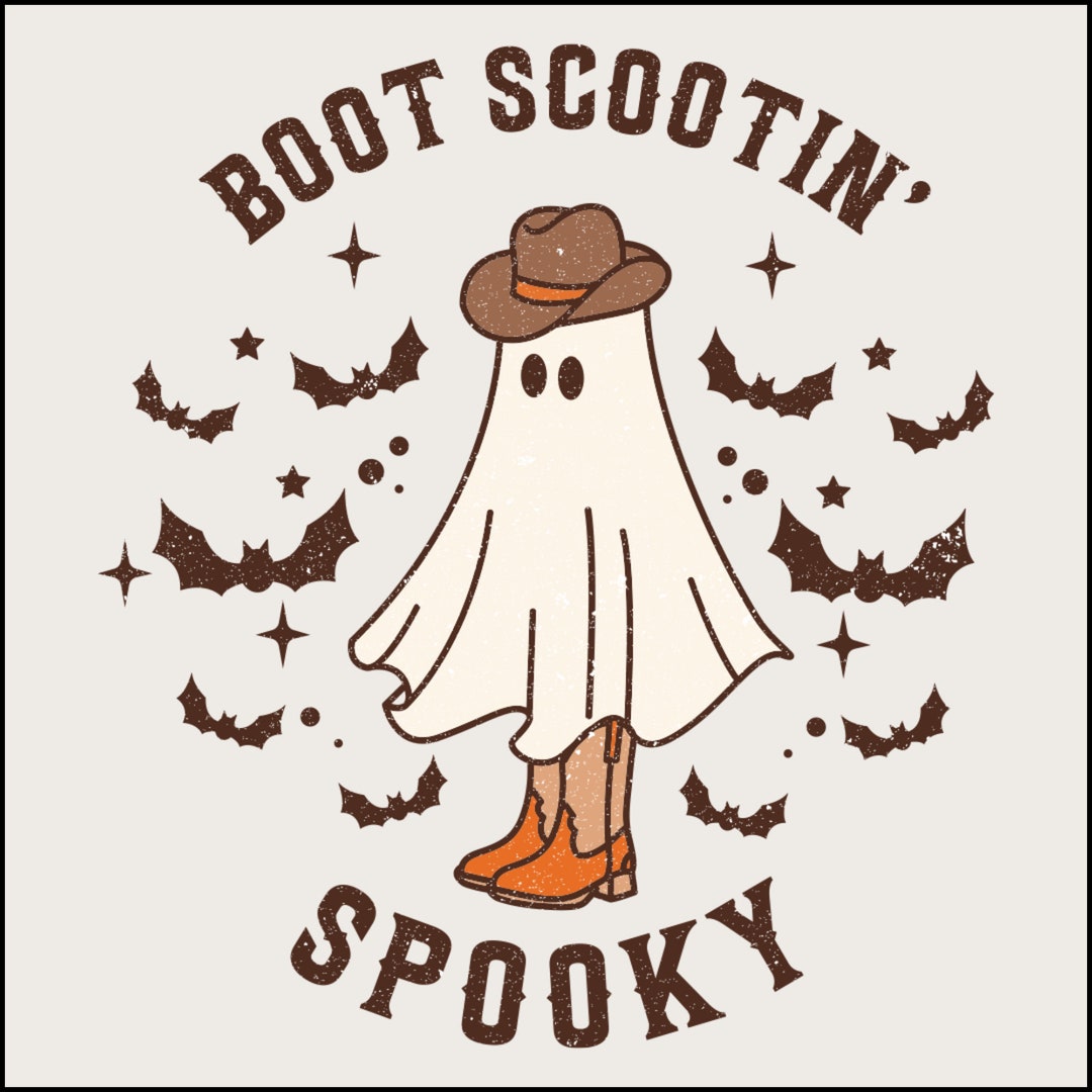 Boot Scoot Spooky Png, Western Ghost Png, Retro Halloween Design ...