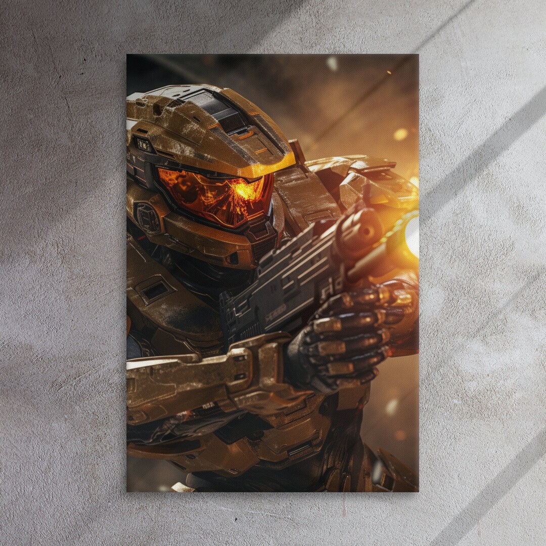 Master Chief Epic Space Battle: 10K Resolution Thin Canvas - Etsy