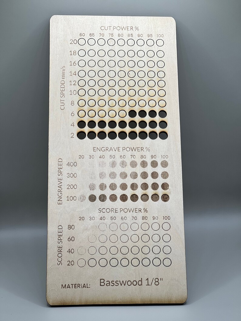 Xtool Material Test File - Etsy