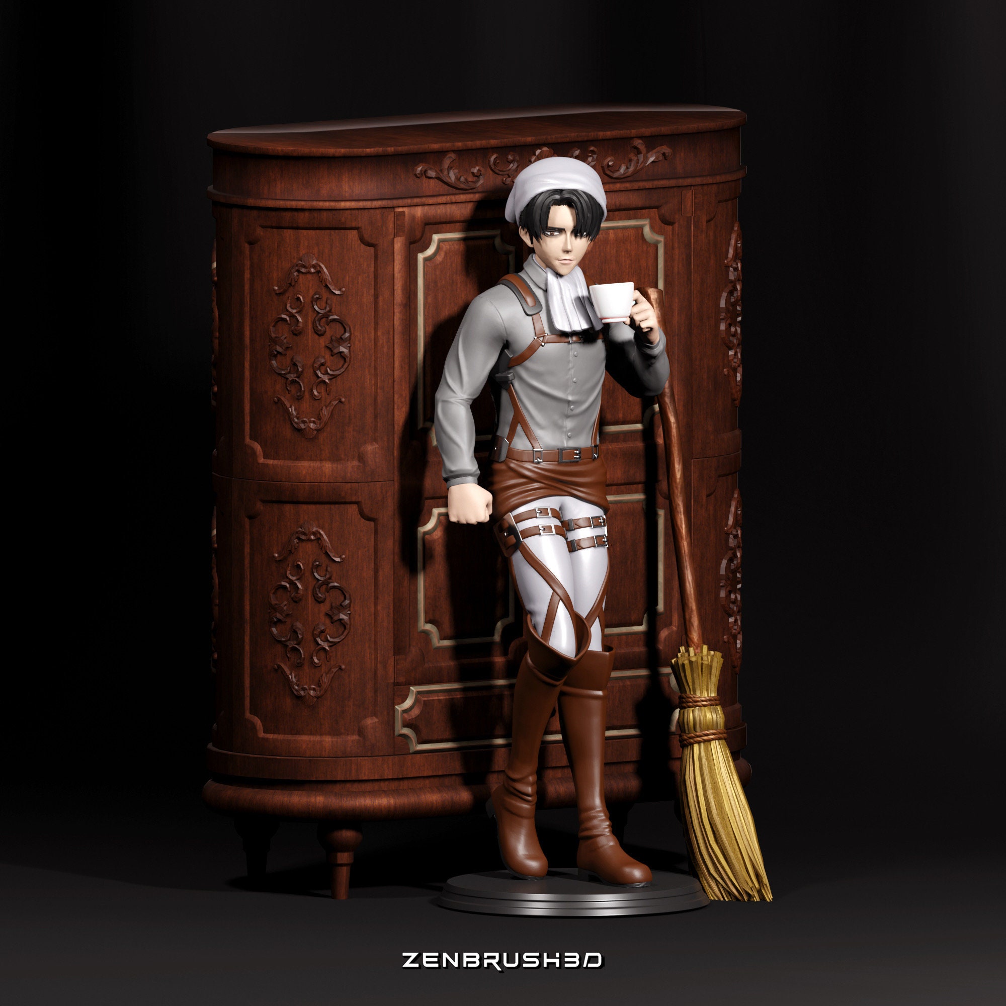 Levi Ackerman Cleaning Outfit Figure, Attack on Titan, Available in ...