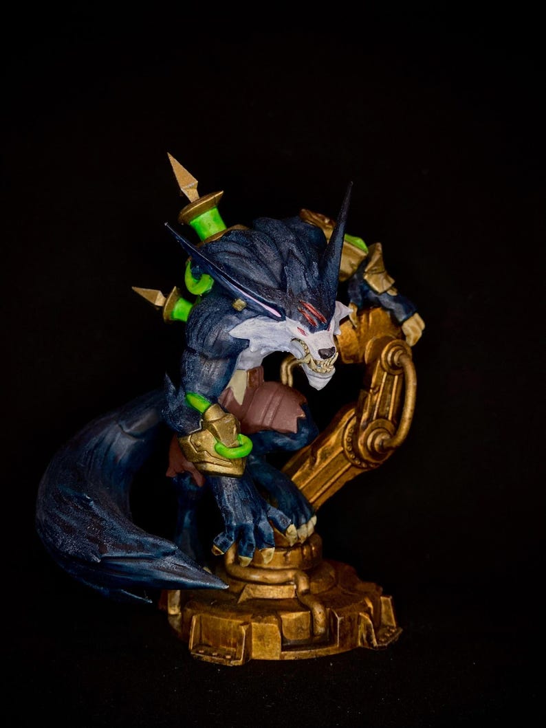 Warwick Figure, Hand Painted, Resin, 100mm, League of Legends, Tabletop ...