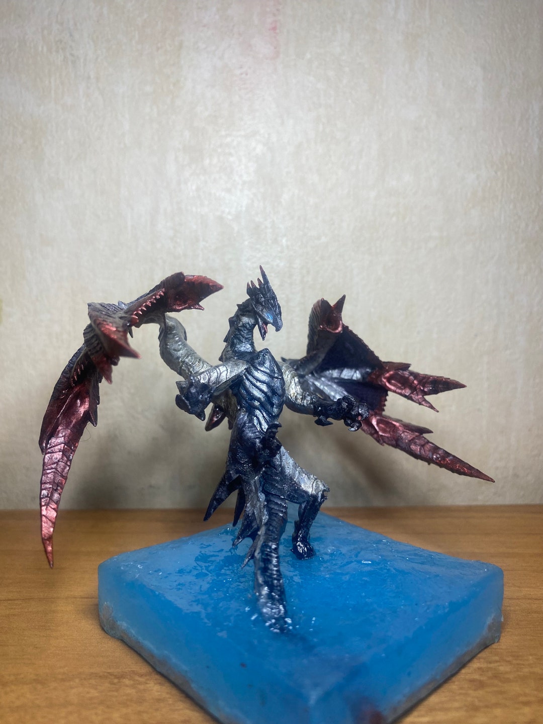 Valstrax,monster Hunter, Dragon, Diorama, Hand-painted, Epoxy Resin, 3d ...