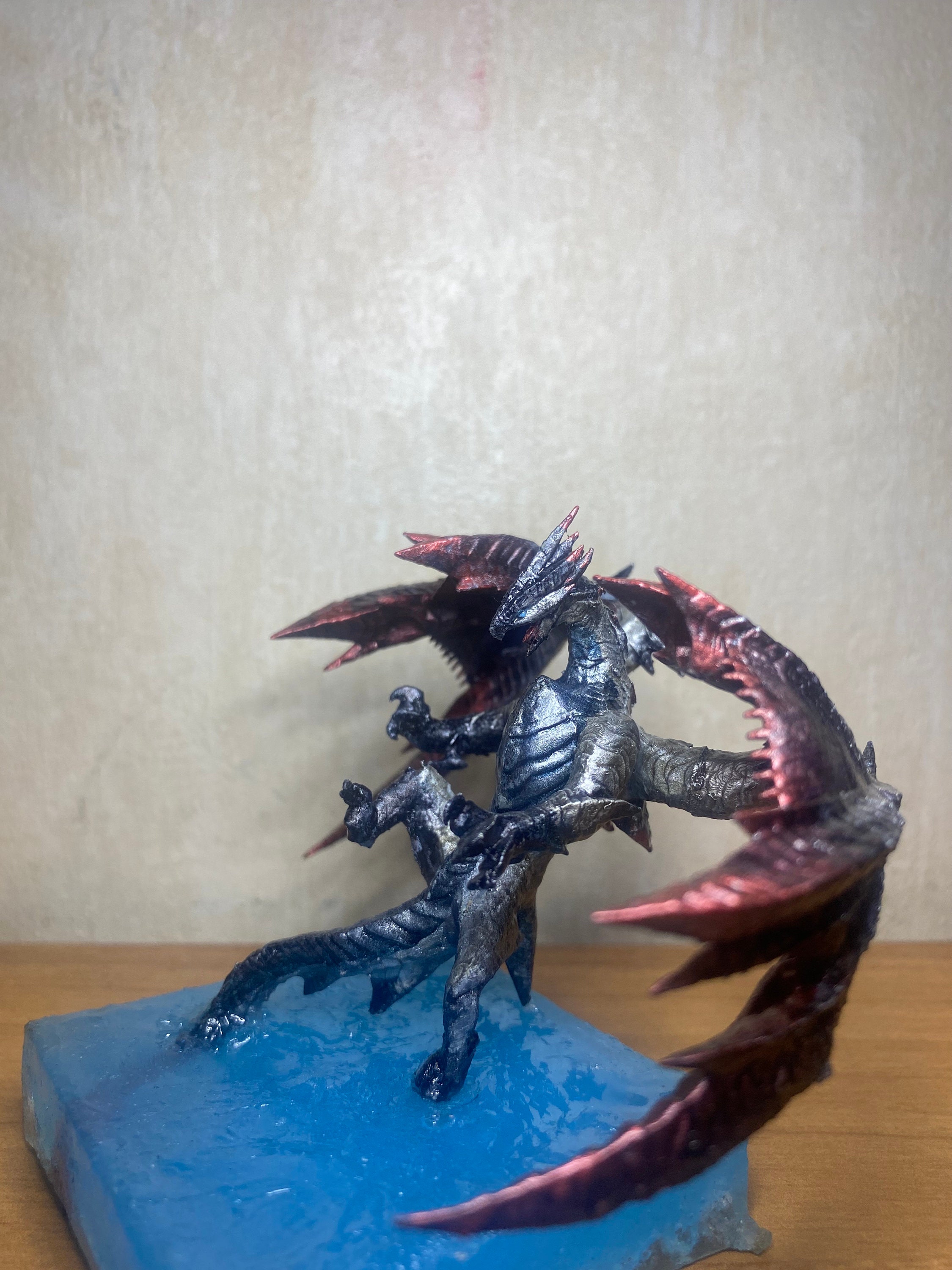 Valstrax,monster Hunter, Dragon, Diorama, Hand-painted, Epoxy Resin, 3d ...