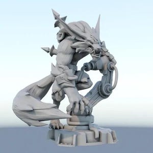 Warwick Figure, Hand Painted, Resin, 100mm, League of Legends, Tabletop ...