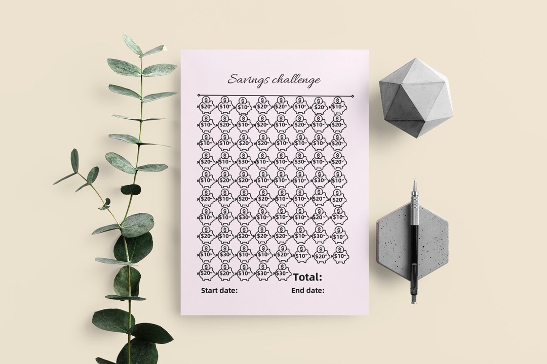 Savings Challenge, Printable PDF, Digital Download, Savings Tracker - Etsy