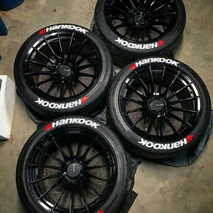 Tire Lettering Hankook Permanent Stickers 1.25" for 14" to 22" 8 Pcs ...