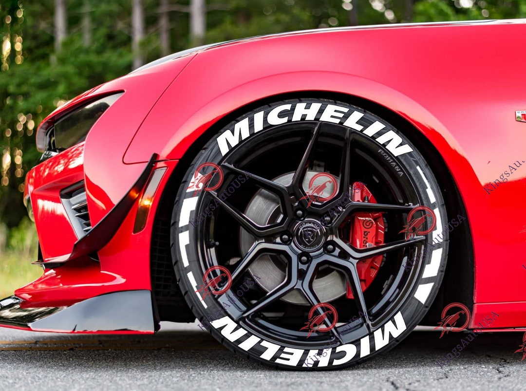 Permanent Michelin Tire Lettering Stickers White Stripe 1.00" Letters ...