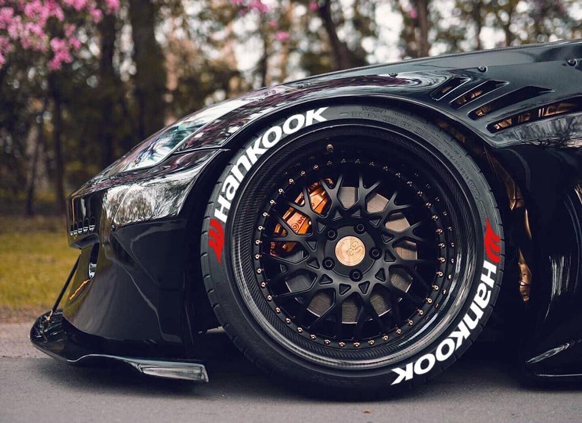 Tire Lettering Hankook Permanent Stickers 1.25" for 14" to 22" 8 Pcs ...