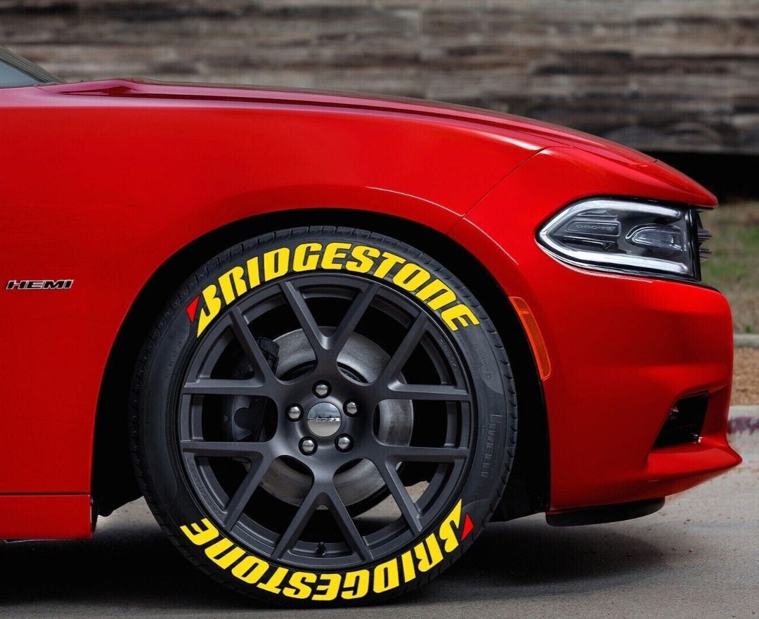 Permanent Bridgestone Tire Lettering Yellow Stickers 1.00" Letters for ...