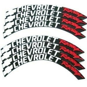 Permanent Chevrolet Racing Tire Lettering Stickers White Stripe 1.25 ...