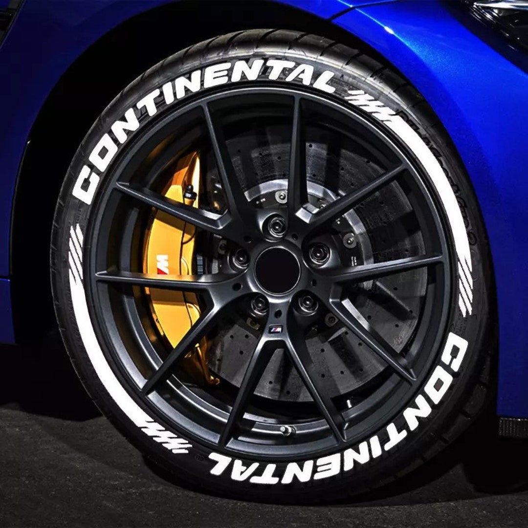 Permanent Continental Tire Lettering Stickers White Stripe 1.25 Letters ...