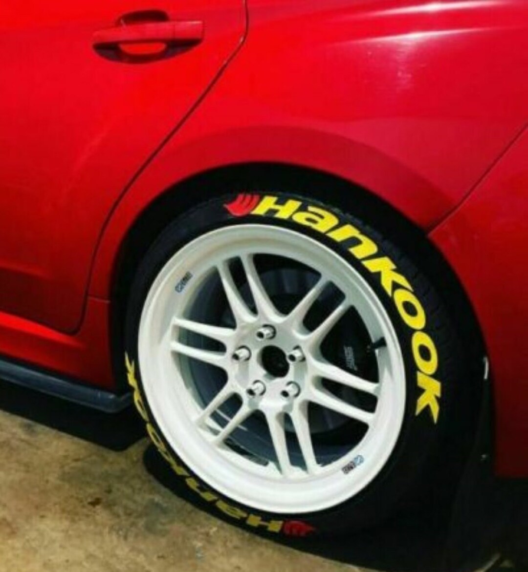 Hankook Permanent Tire Lettering Yellow Stickers 1.25 Letters for 14 to ...