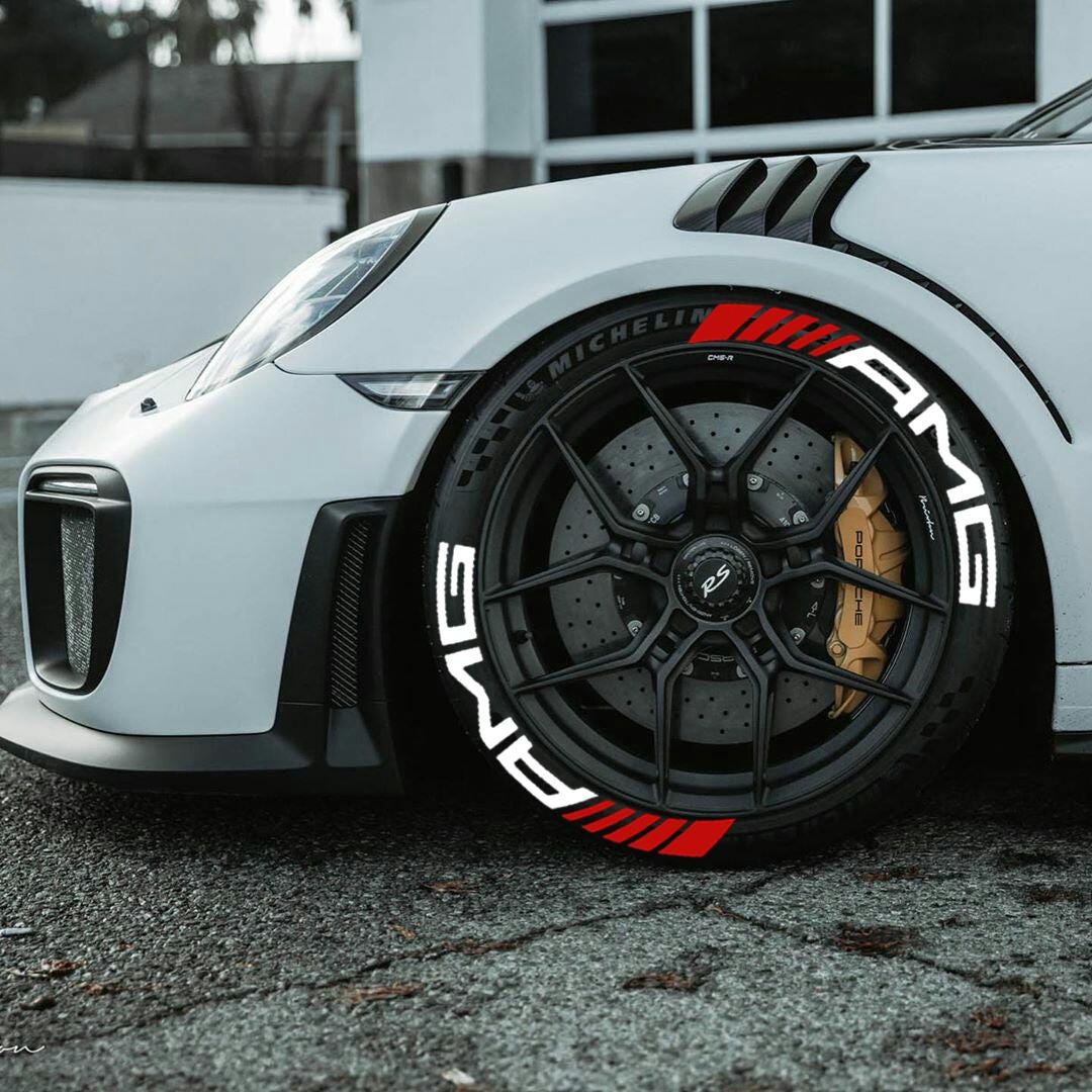 Permanent AMG Tire Lettering Stickers 1.25" Letter for 14" to 22" 8 Pcs ...