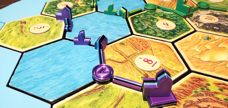 Settlers 3D Printed Layered Game Pieces - Etsy