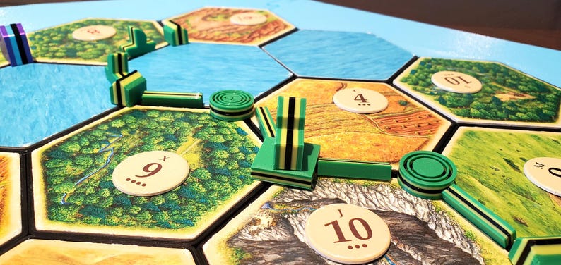 Settlers 3D Printed Layered Game Pieces - Etsy