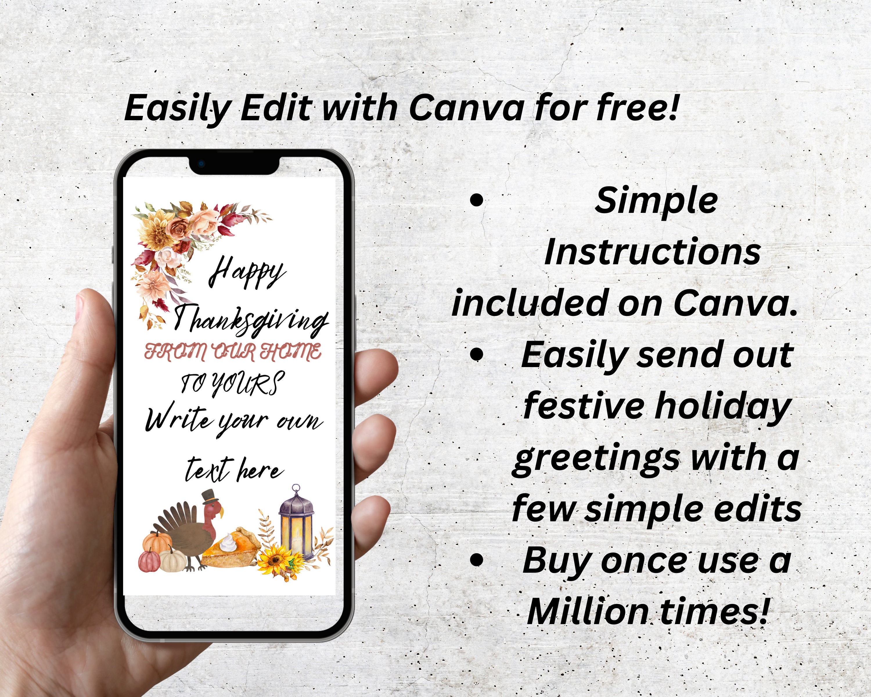 Happy Thanksgiving Greeting Card Turkey Floral Warm Color Pallet ...