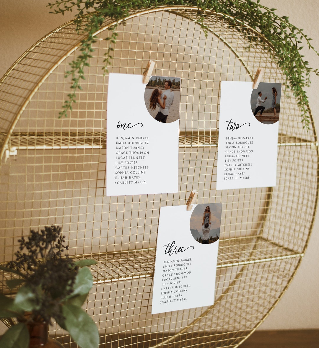 Seating Chart Cards With Picture | Calligraphy Wedding Seating Template ...
