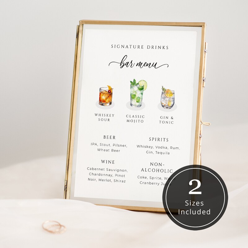 Signature Cocktail Sign - Etsy