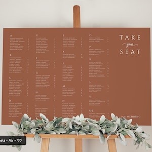 Boho Wedding Seating Chart Template | Simple Modern Seating Chart ...