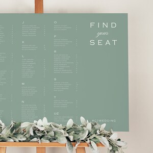 Sage Green Seating Chart | Green Wedding Seating Poster | Sage Table ...
