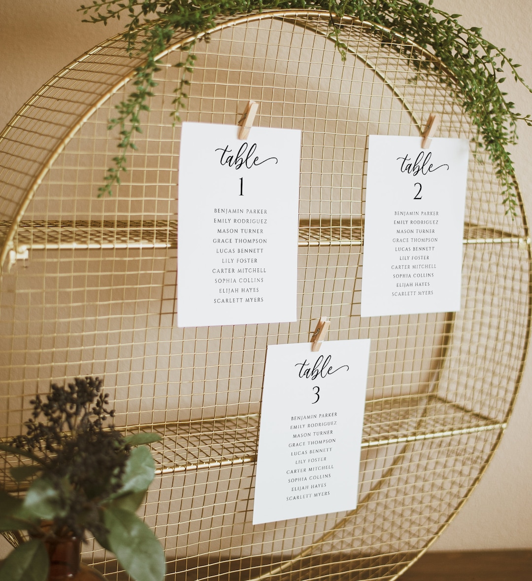 Table Seating Chart 4x6 5x7 | Minimalistic Wedding Seating Chart Cards ...