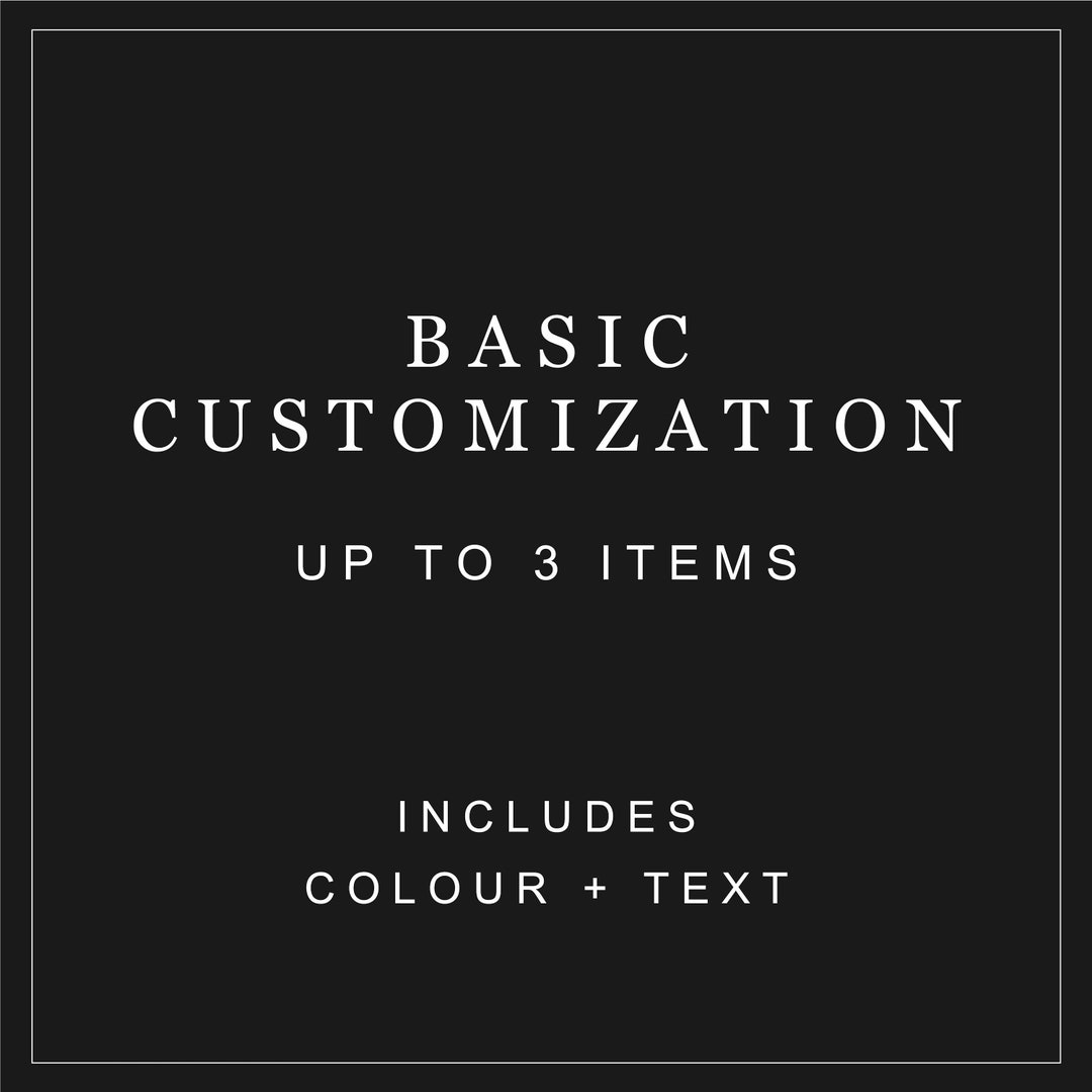 Basic Customization – Colour and Text (max 3 Items) - Etsy