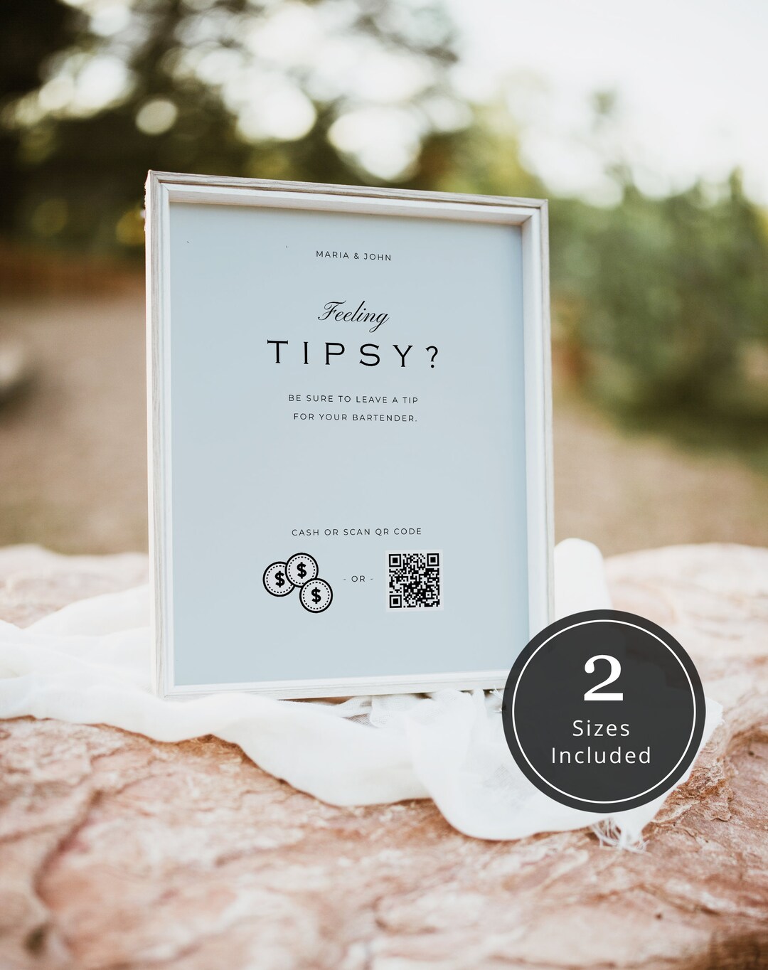 Minimalist Tip Your Bartender Sign Template | Feeling Tipsy Sign for ...