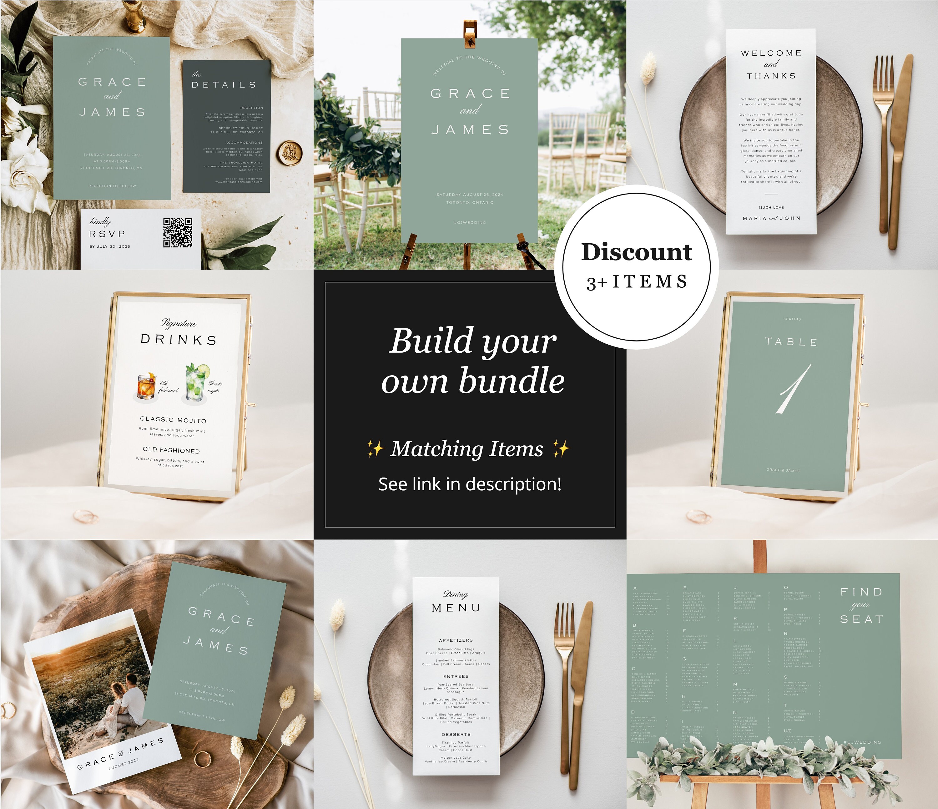 Sage Green Seating Chart | Green Wedding Seating Poster | Sage Table ...