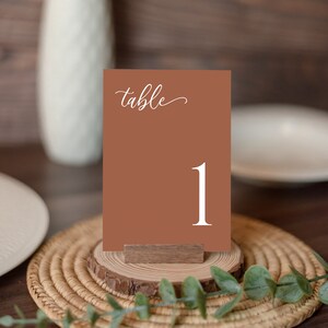 Minimalistic Wedding Table Number Sign Simple Table Number Card Modern ...