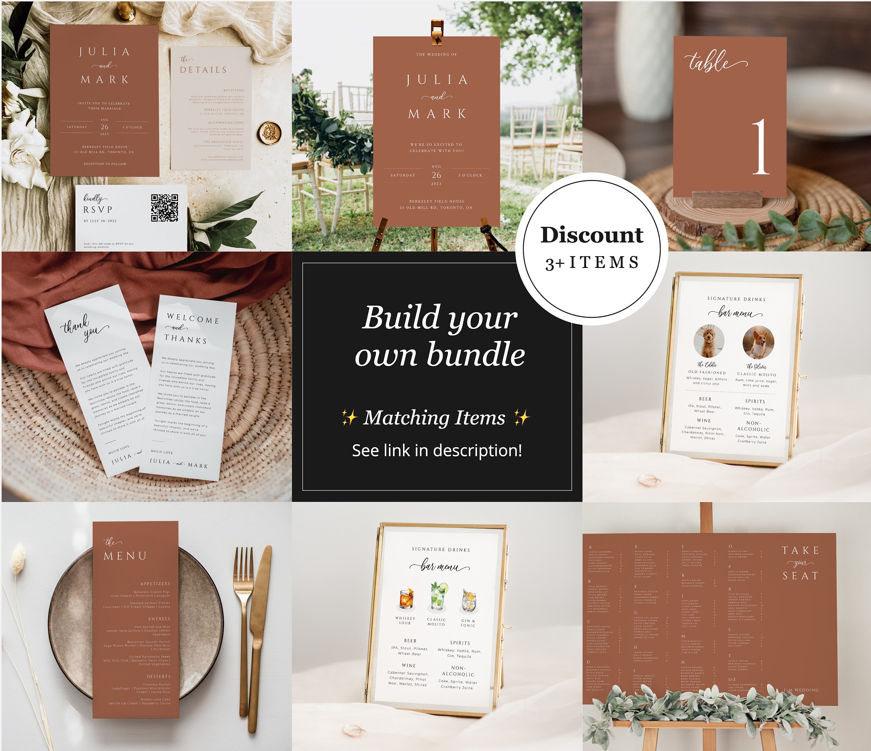 Church Wedding Ceremony Program Template | Terracotta Wedding Program ...