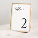 Minimalistic Wedding Table Number Sign | Simple Table Number Card ...