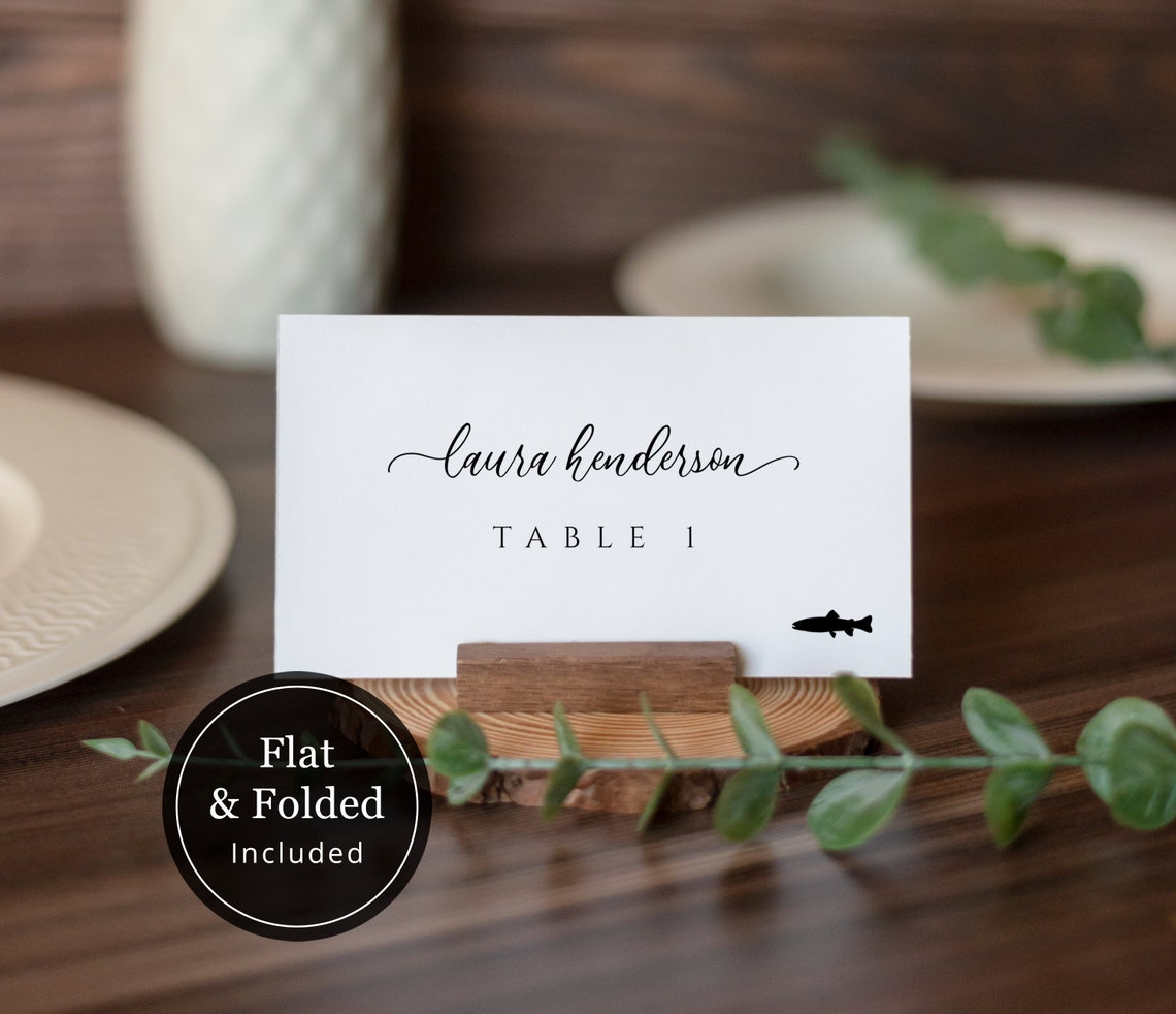 Name Cards Meal Indicator | Wedding Place Cards Template | Meal Choice ...