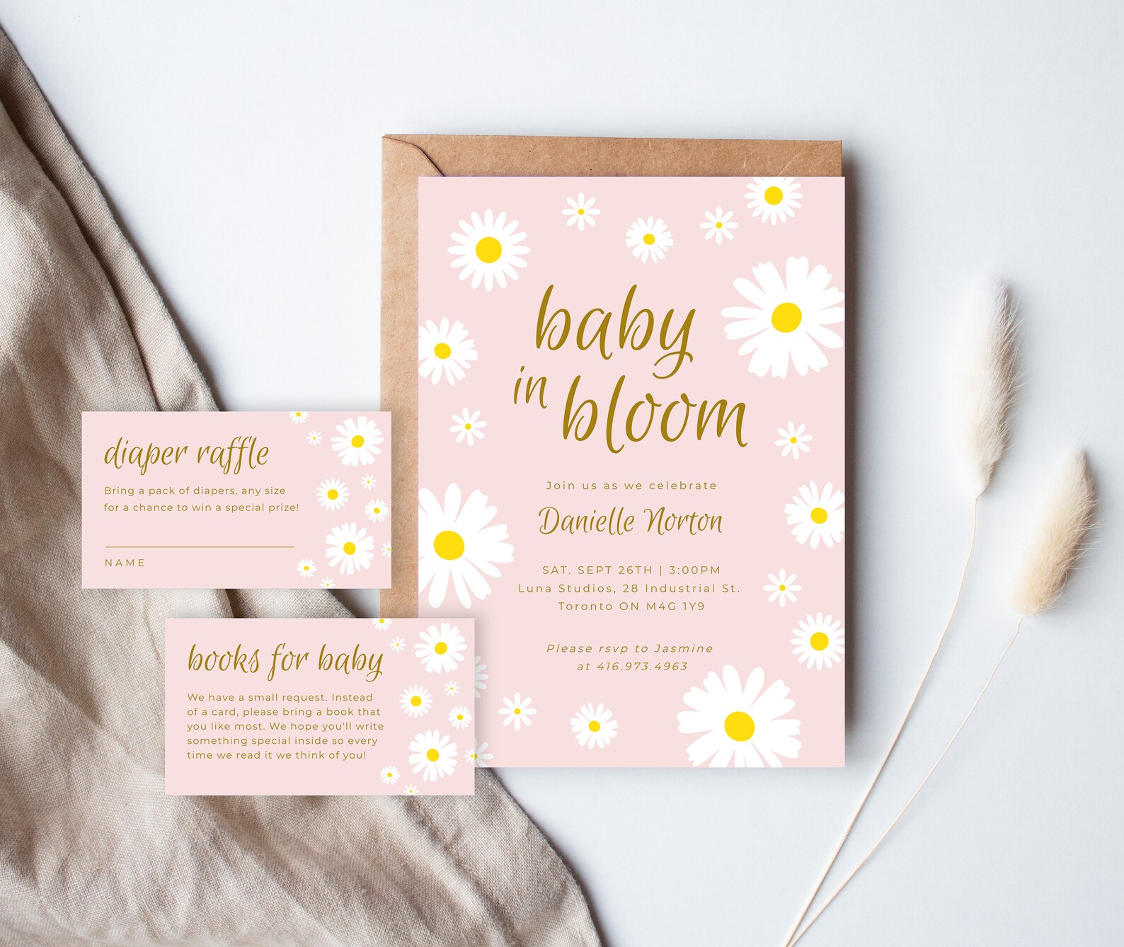 Baby Girl in Bloom Bundle | Daisy Baby Shower Invite | Wildflower ...