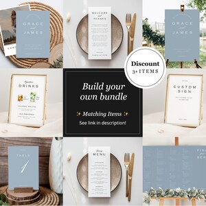 Dusty Blue Tip Your Bartender Sign Template | Wedding Bar Sign | Event ...