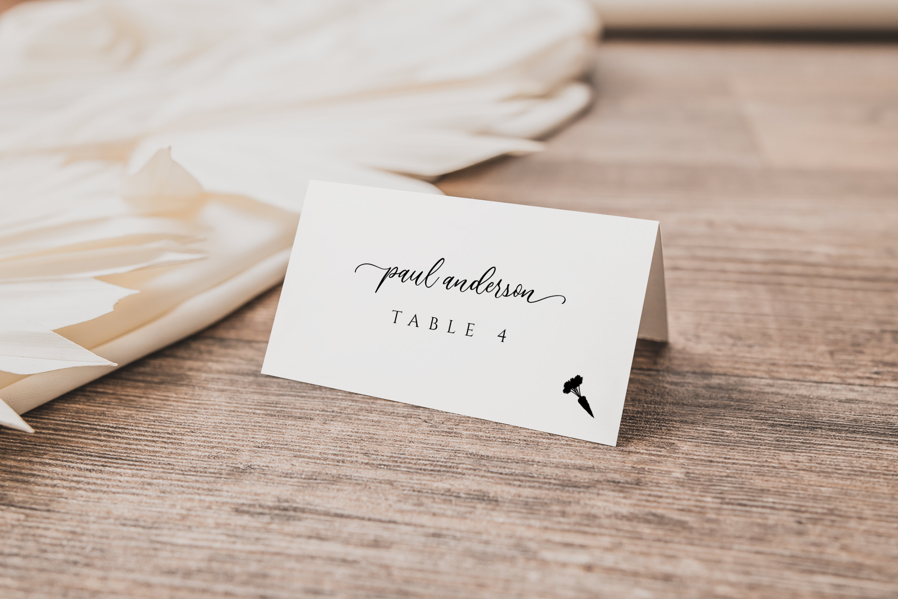 Name Cards Meal Indicator Wedding Place Cards Template Meal Choice ...