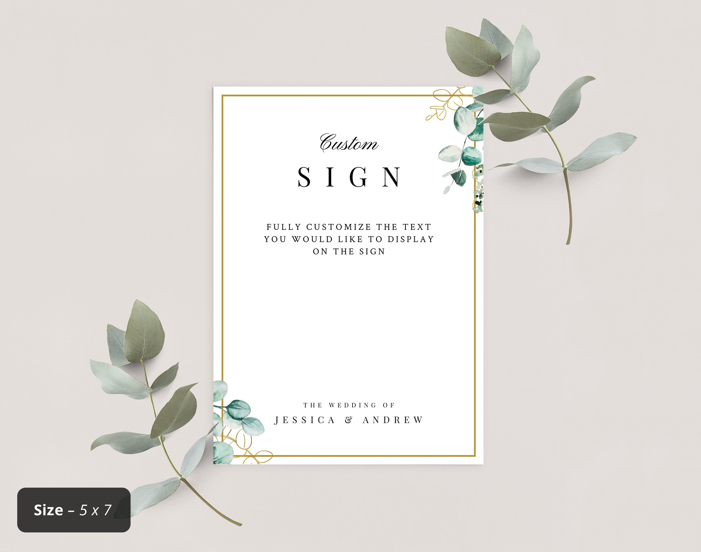 Minimalist Wedding Table Sign | Custom Wedding Sign Template ...