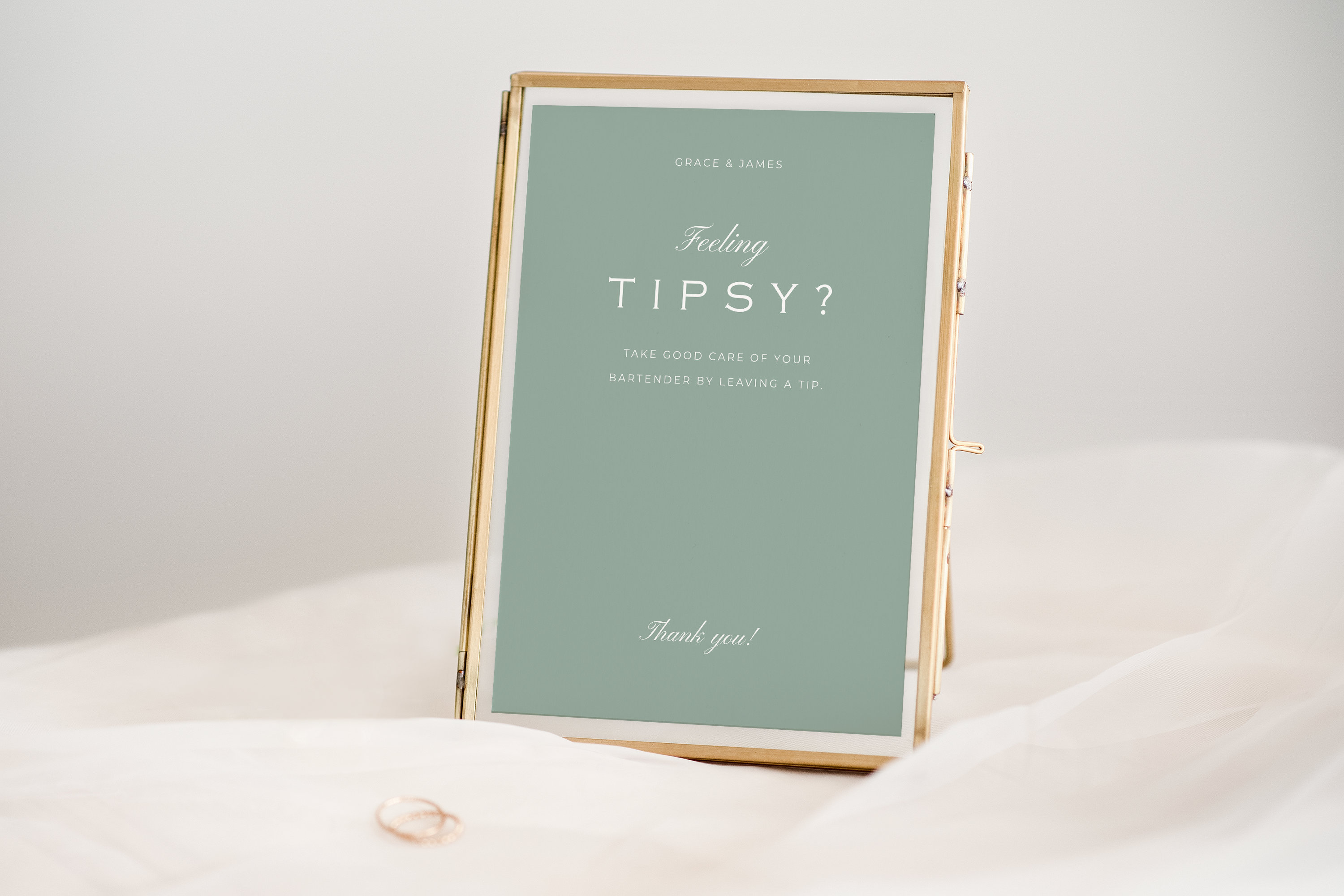 Tip Your Bartender Wedding Sign Template | Feeling Tipsy Sign for Bar ...