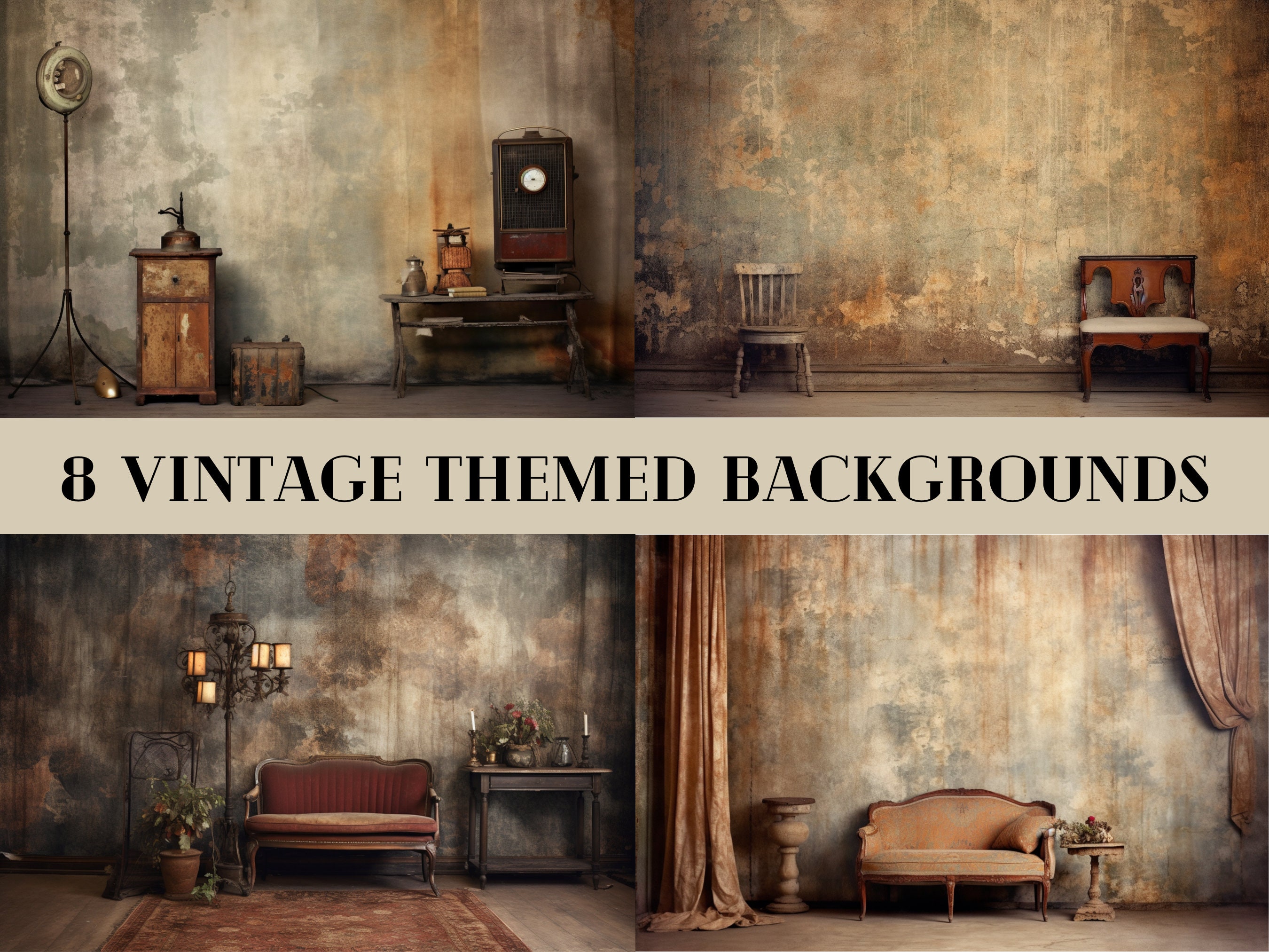 Vintage Digital Backdrop, Vintage Theme, 90s Theme, Backdrop Overlay ...