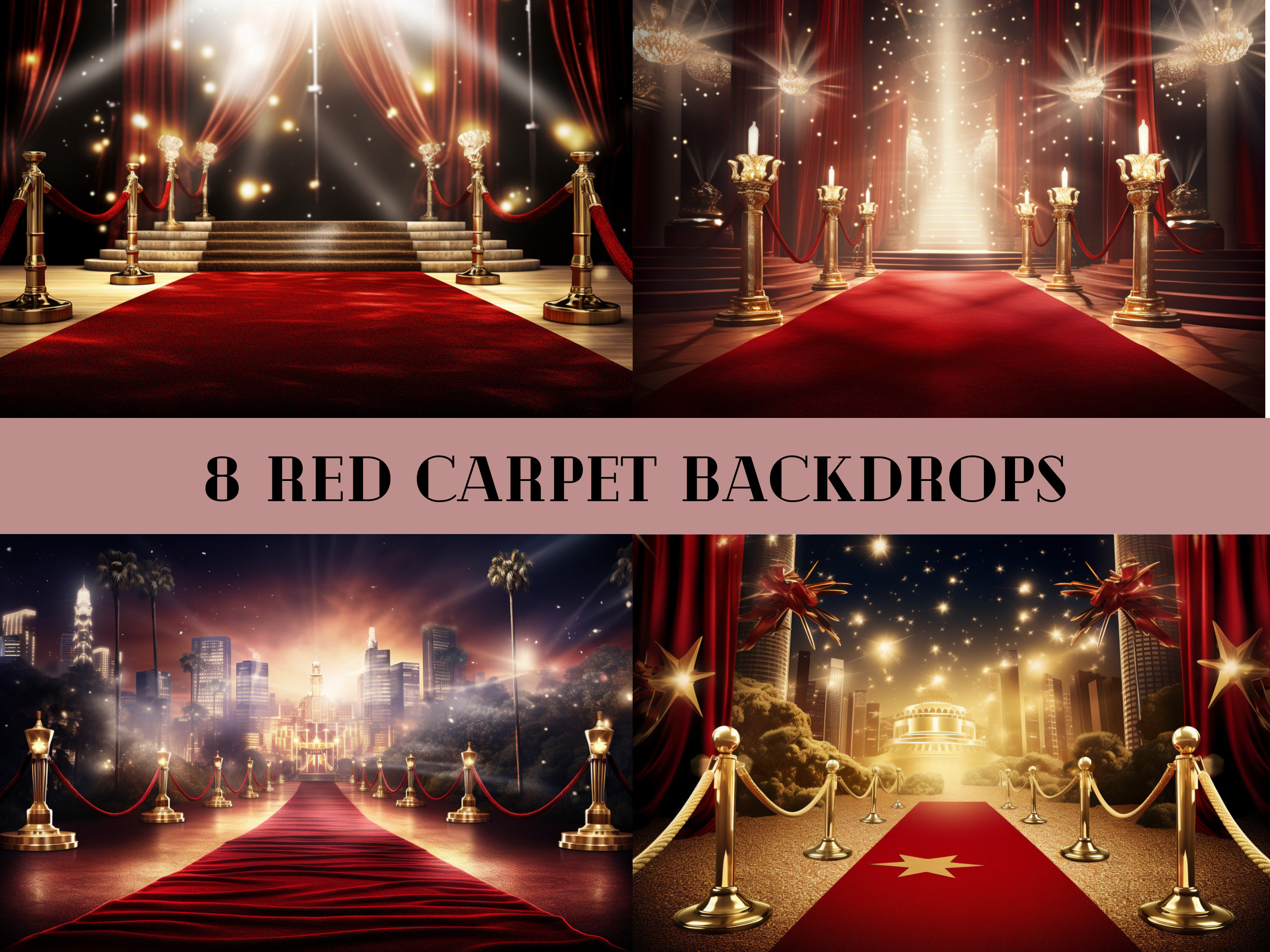 Red Carpet Digital Backdrop, Hollywood, Paparazzi, Cinema, Elegance ...