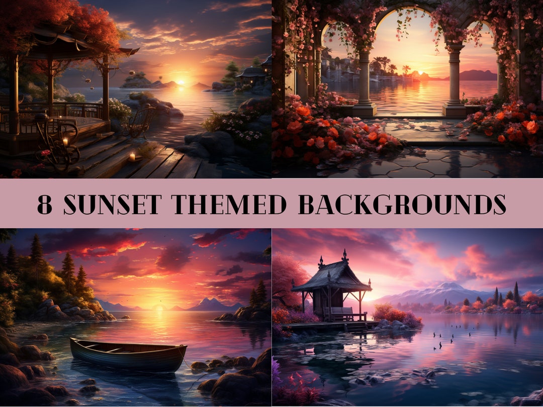 Sunset Digital Backdrop, Sunset Theme, Landscape Backdrop, Sky Backdrop ...