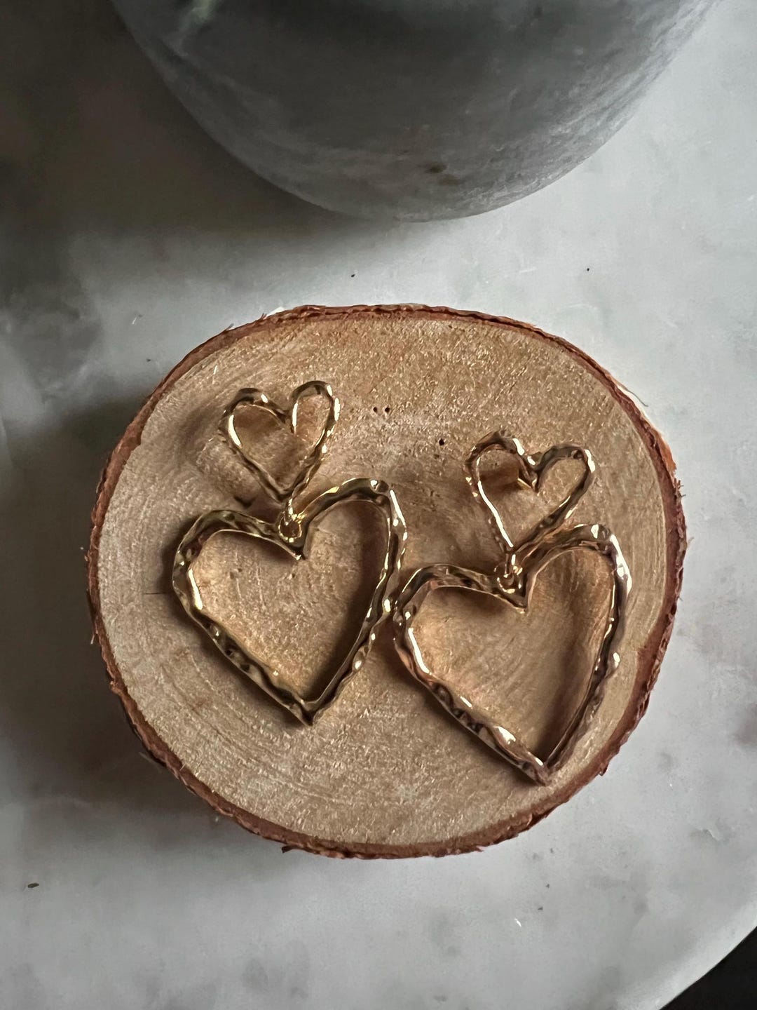 Gold Heart-shaped Earrings, Sézane Style, by Lesbijouxdeprune - Etsy
