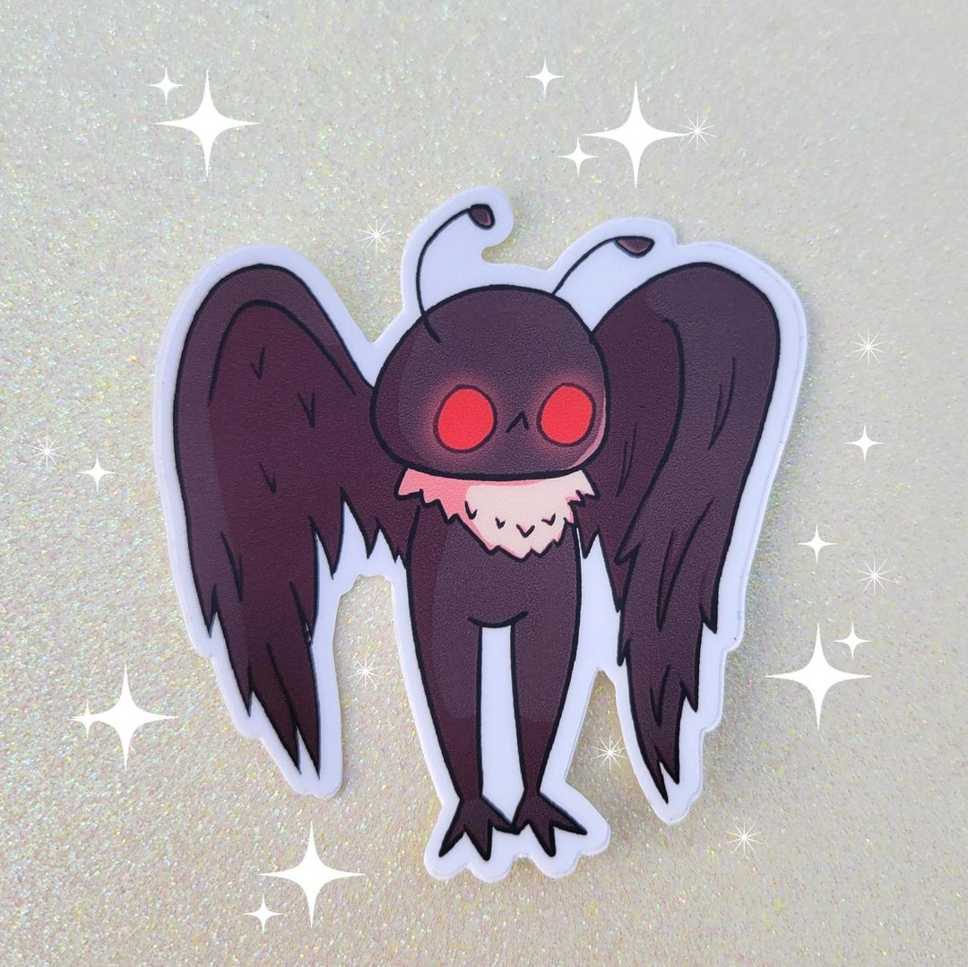 Chibi Mothman Vinyl Sticker | Cute Cryptid Original Art | Decal for Laptops, Water Bottles ...