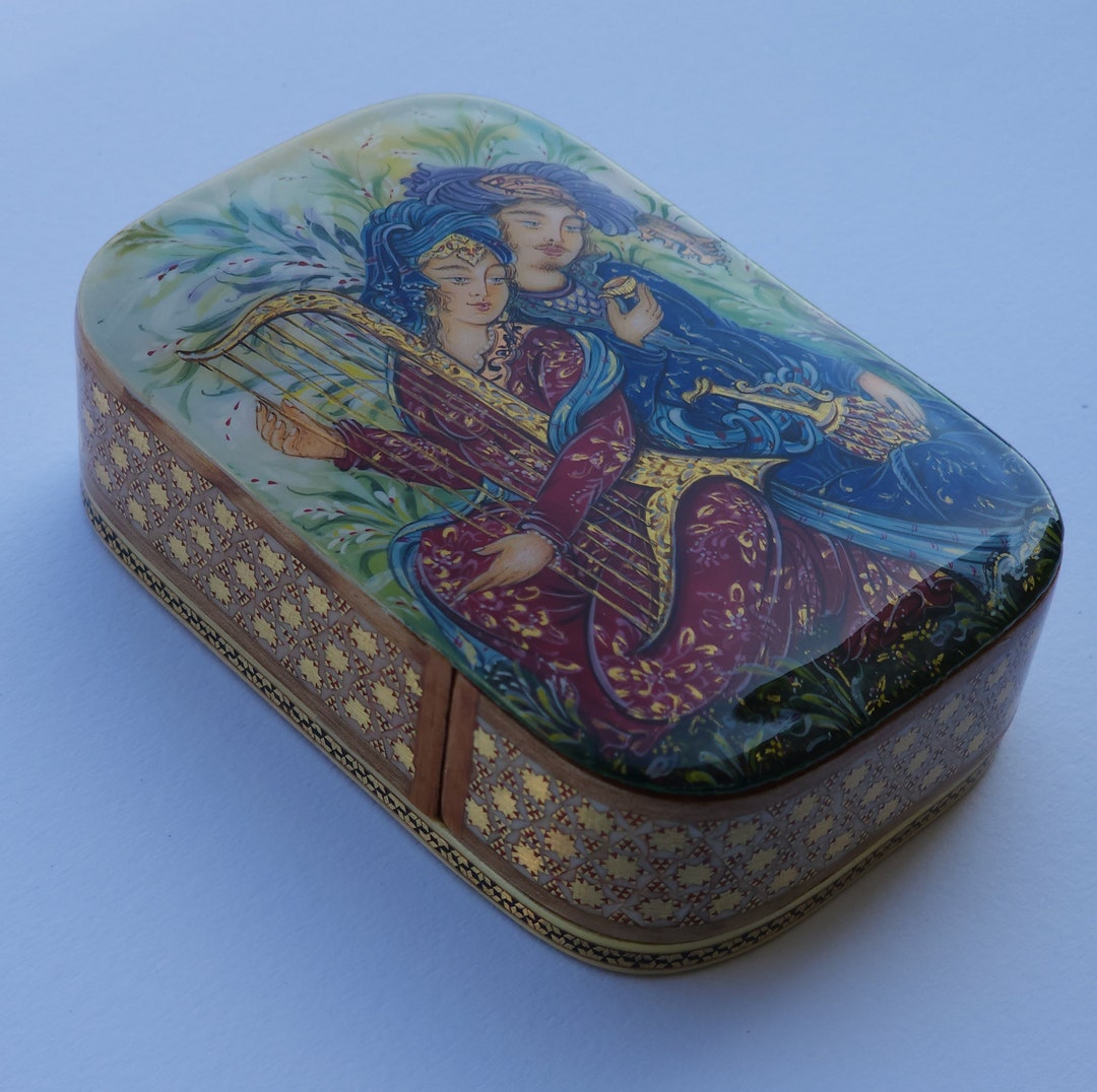 Handmade and Hand Painted Persian Miniature Khatam Jewelry Box - Etsy