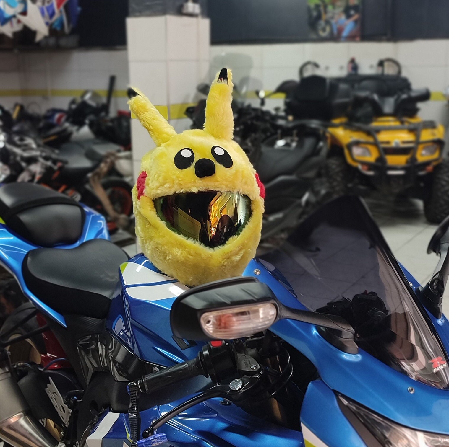Motorcycle Accessory Helmet Plush Pikachu Pokemon - Etsy