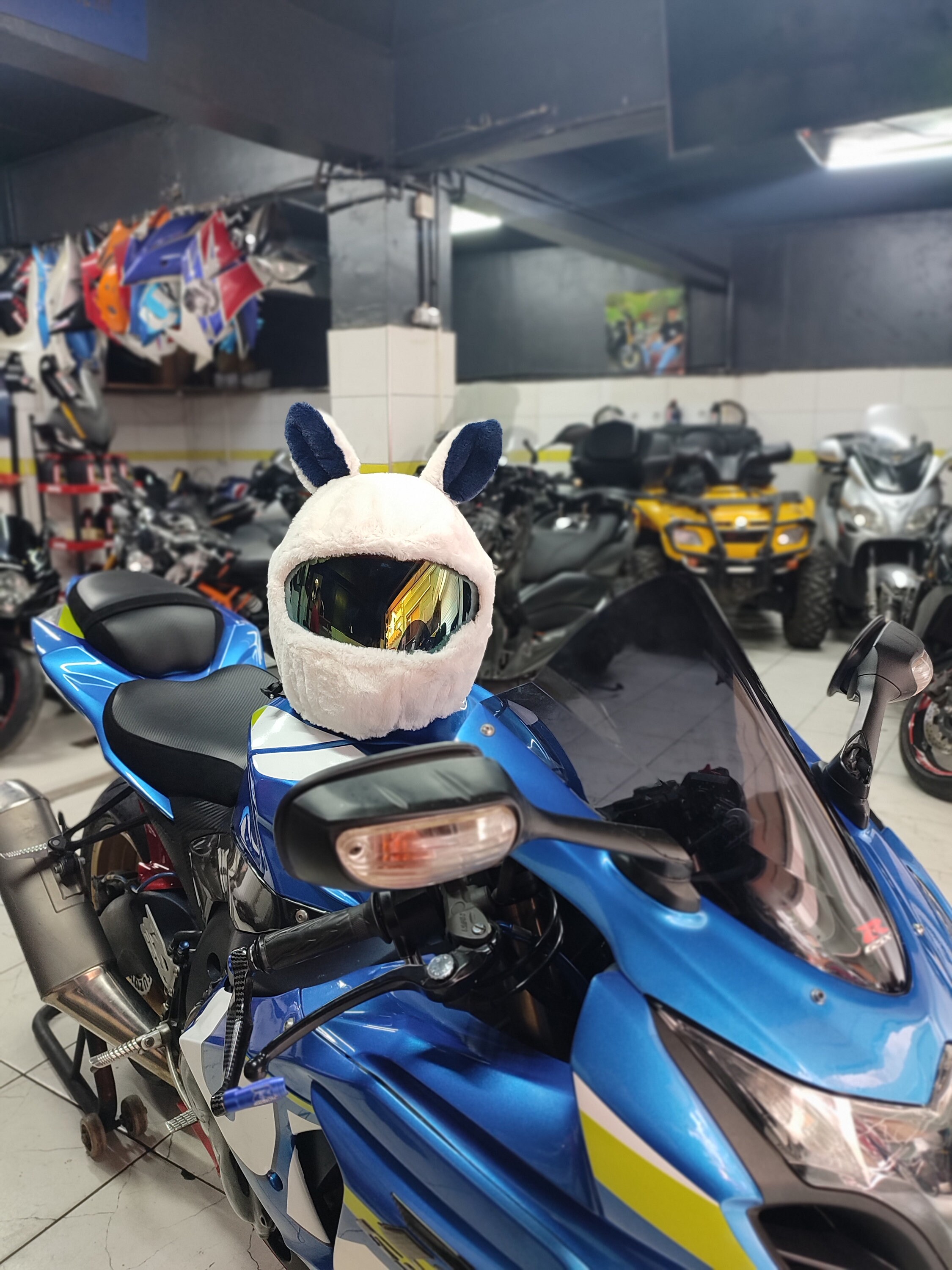 Bunny Helmet Cover, Motorcycle Helmet Accessory, Helmet Cover, Helmet ...