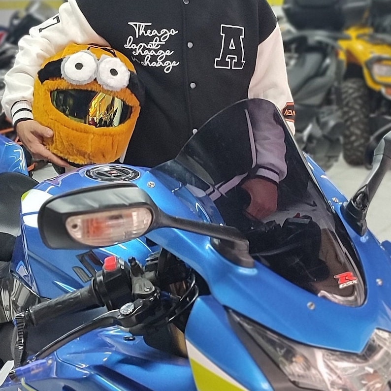 Minions Helmet Cover, Motorcycle Helmet Accesory, Helmet Cover, Helmet ...