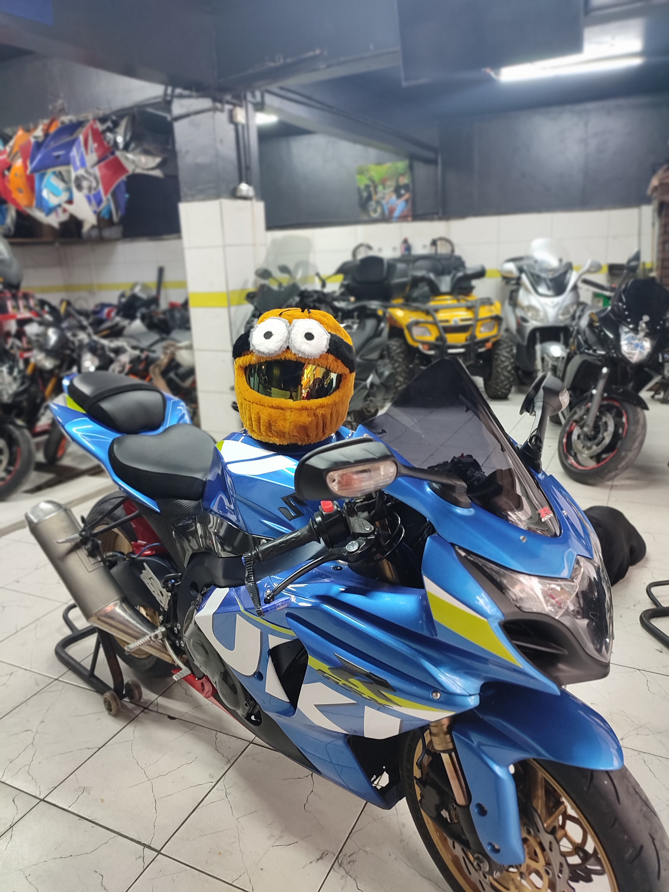 Minions Helmet Cover, Motorcycle Helmet Accesory, Helmet Cover, Helmet ...