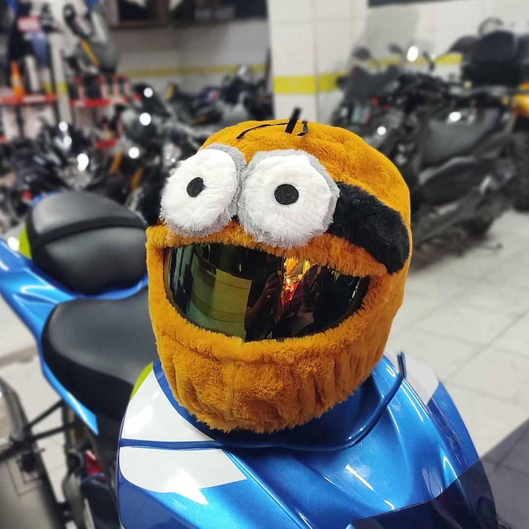 Minions Helmet Cover, Motorcycle Helmet Accesory, Helmet Cover, Helmet ...